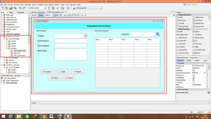 Membuat Form Master Data Kategori dengan Java Netbeans | Javatech Solution
