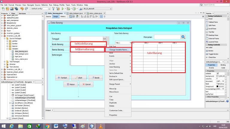 Membuat Form Master Data Barang Dengan Java – Javatech Solution