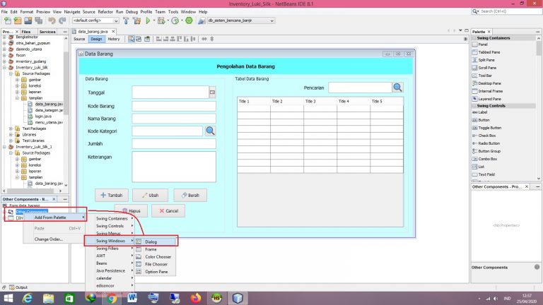 Membuat Form Master Data Barang Dengan Java | Javatech Solution