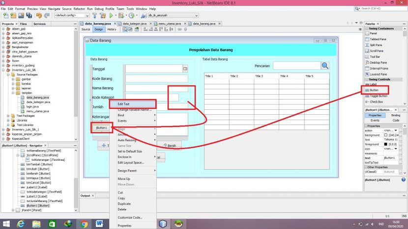 Membuat Form Master Data Barang Dengan Java – Javatech Solution